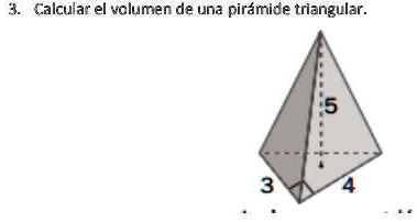 SOLVED: Calcular el volumen de una pirámide triangular. ayuda por favor ...