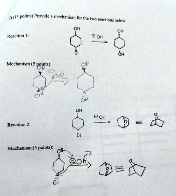 SOLVED: 7(V3 points) Provide mechanism for the two rcactions bclow OH ...