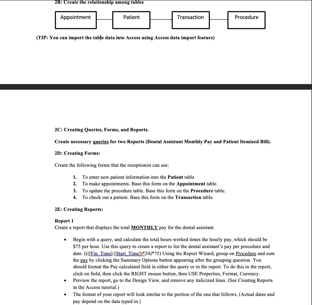 SOLVED: 2B: Create the relationship among tables Appointment Patient ...