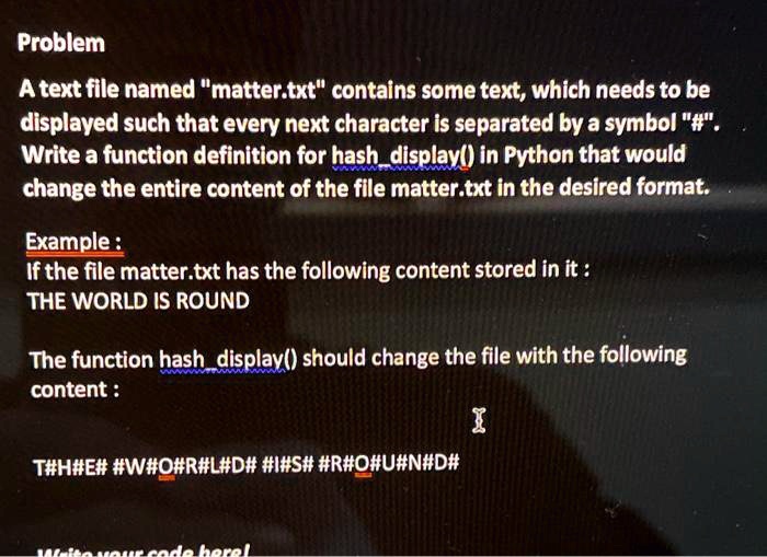 Solved Problem A Text File Named Mattertxt Contains Some Text 2176