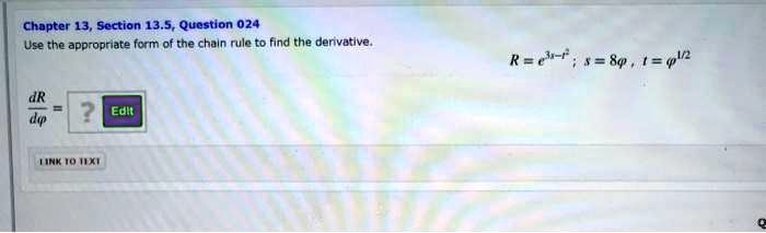 SOLVED: Chapter 13, Section 13.5, Question 024 Use the appropriate form ... SOLVED: Chapter 13, Section 13.5, Question 024 Use the appropriate form ...