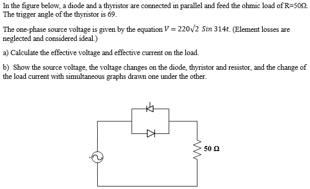 In the figure below, a diode and a thyristor are connected in parallel ...
