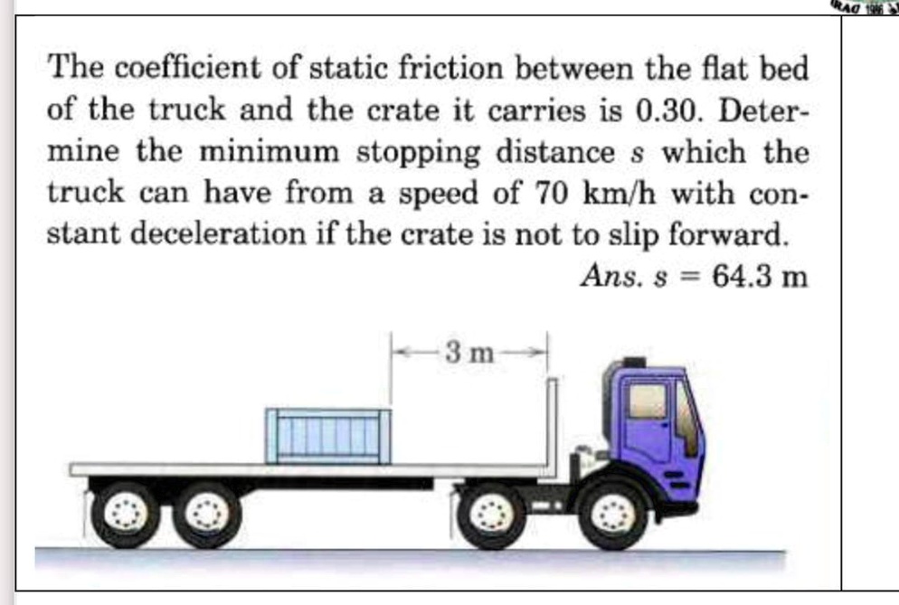 The coefficient of static friction between the flat bed of the truck ...