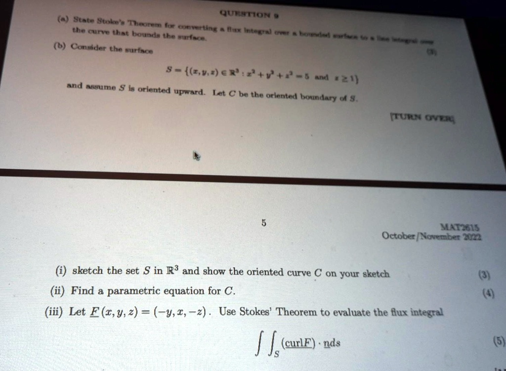 a state stokes theorem for converting a flux integral over a bounded ...