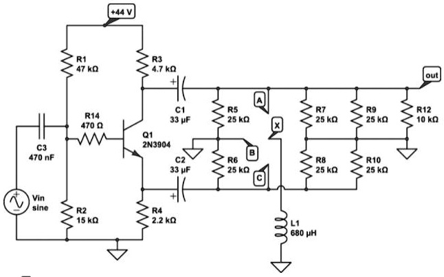 SOLVED: Find the DC bias point of this circuit. [Compute collector ...
