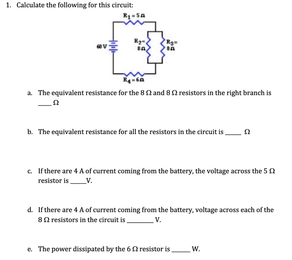 1 calculate the following for this circuit r150 rz fv 6n the equivalent resistance for the 8 q ...