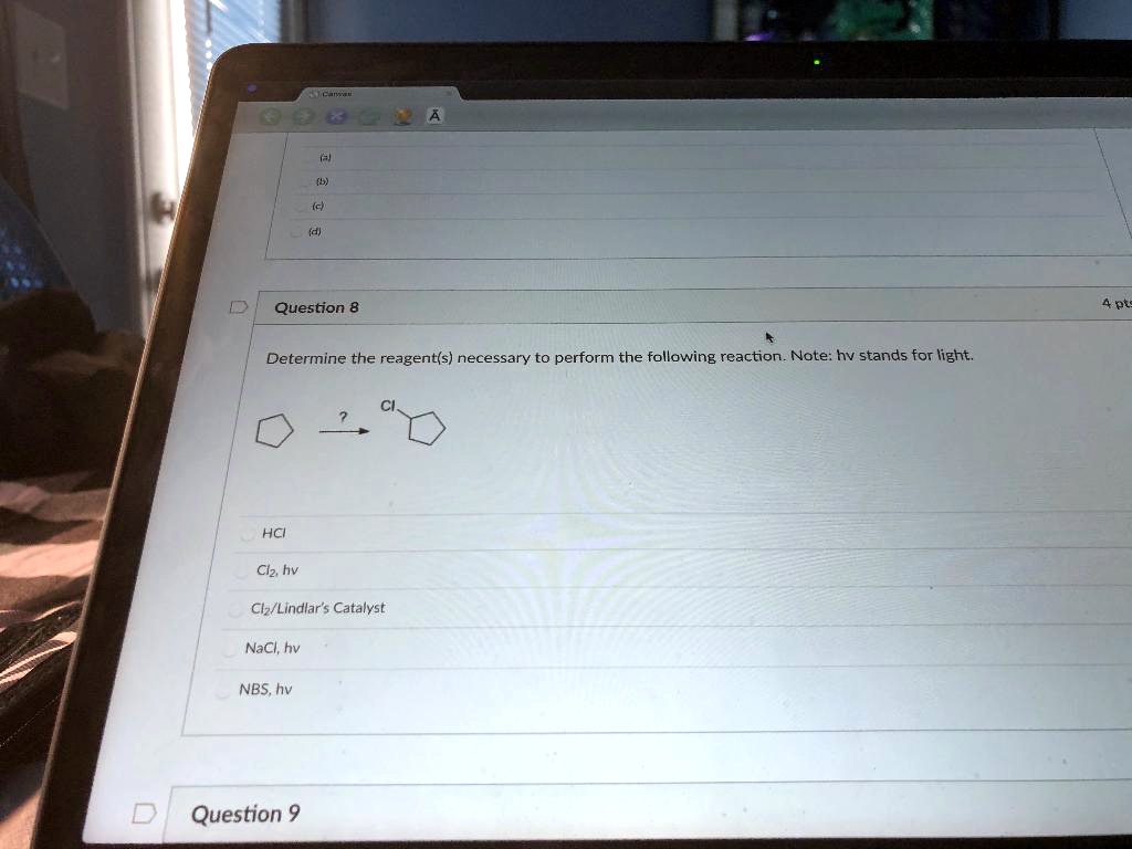 SOLVED:Question 8 4 pt Determine the reagentfs) necessary to perform ...