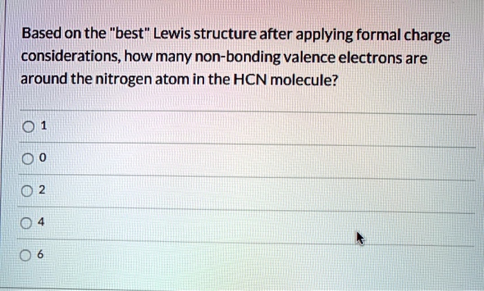 based on the best lewis structure after applying formal charge ...