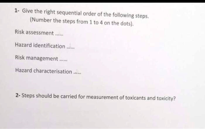 SOLVED: 1- Give the right sequential order of the following steps ...