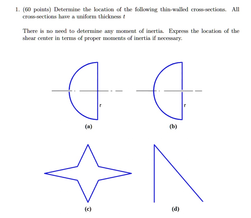 Solved Hi L 60 Points Determine The Location Of The Following Thin