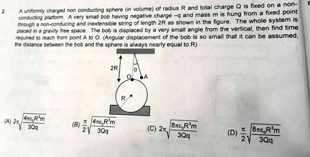 SOLVED: A uniformly charged non-conducting sphere with a volume of radius R and total charge Q ...