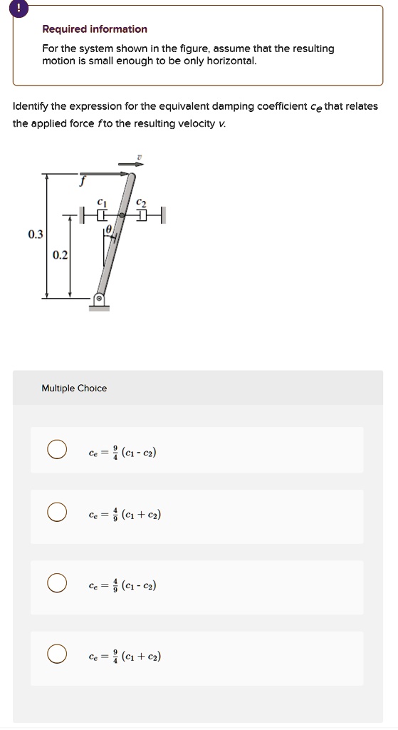 required information for the system shown in the figure assume that the ...