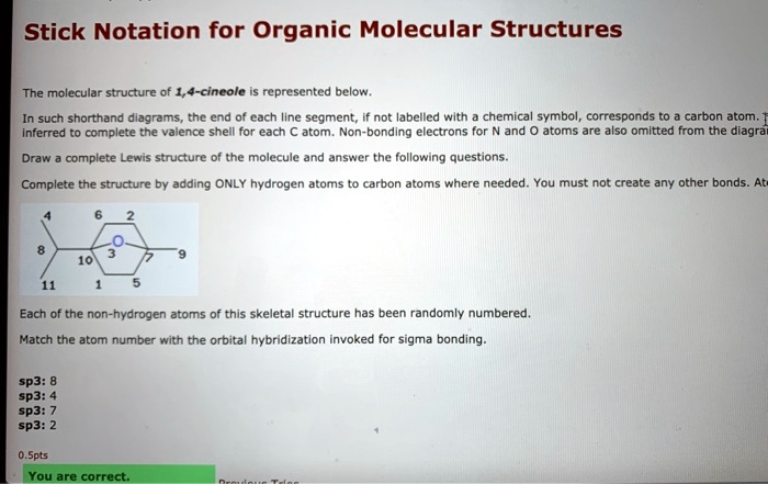 stick notation for organic molecular structures the molecular structure ...