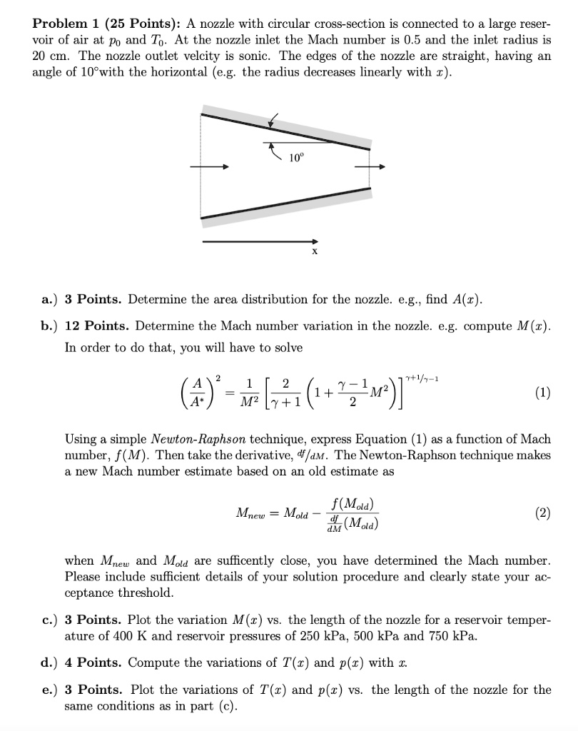 problem 1 25 points a nozzle with circular cross section is connected ...