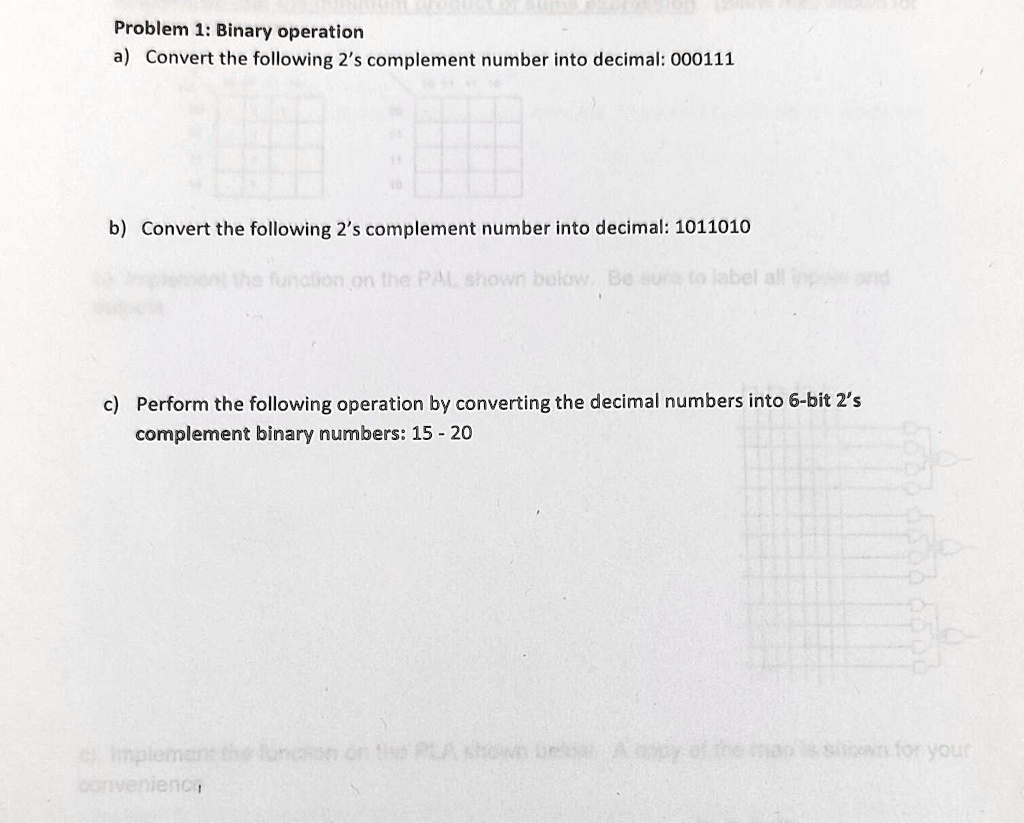 Solved Problem 1 Binary Operation A Convert The Following 2s Complement Number Into Decimal