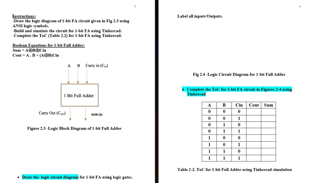 Please help me with this Instructions: - Draw the logic diagram of 1 ...