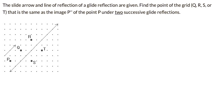 SOLVED: The slide arrow and line of reflection of glide reflection are given Find the point of ...