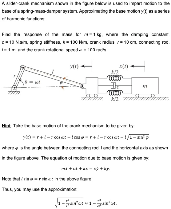 A slider-crank mechanism shown in the figure below is used to impart ... A slider-crank mechanism shown in the figure below is used to impart ...