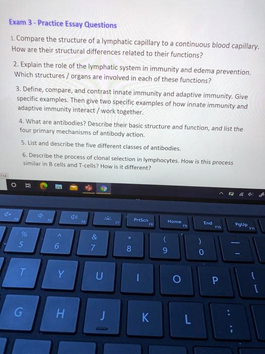 SOLVED: Exam 3 - Practice Essay Questions 1. Compare the structure of a ...