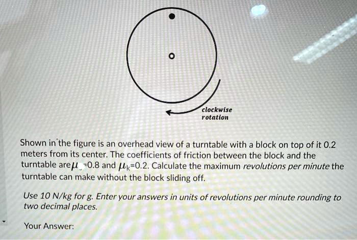 clockwise rotation Shown in the figure is an overhead view of a ...