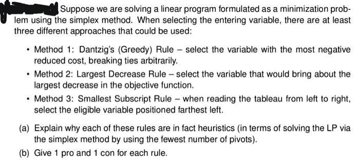 Solved Suppose We Are Solving A Linear Program Formulated As A Minimization Prob Lem Using The