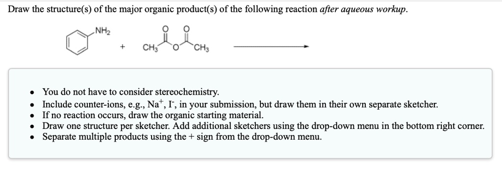 SOLVED: Draw the structure(s) of the major organic product(s) of the ...