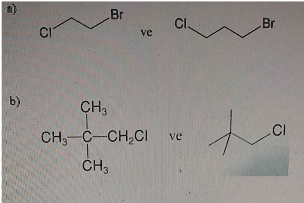 Examine each pair whose structural formulas are given. Does each ...