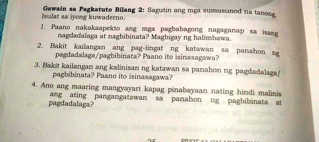 SOLVED: gawain sa pagkatuto bilang 2 sagutin ang mga sumusunod na ... SOLVED: gawain sa pagkatuto bilang 2 sagutin ang mga sumusunod na ...
