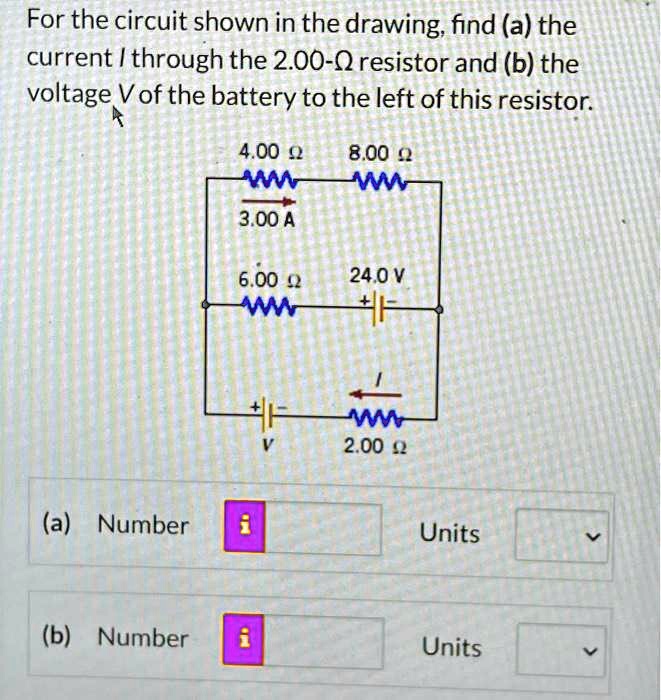 SOLVED: Texts: For the circuit shown in the drawing, find (a) the current I through the 2.00 Ω ...