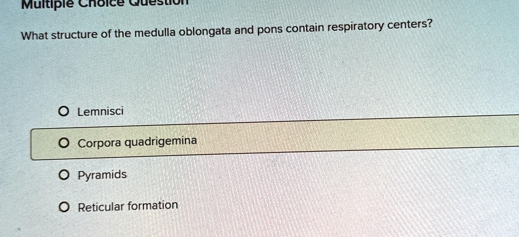 Multiple What structure of the medulla oblongata and pons contain ...