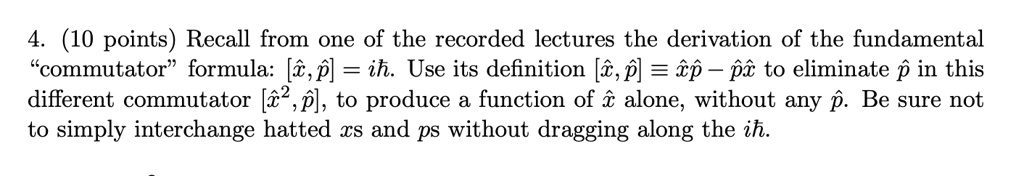 10 points recall from one of the recorded lectures the derivation of ...