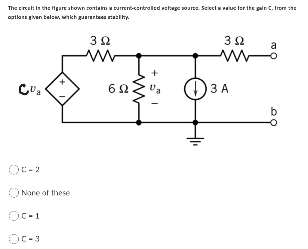 The circuit in the figure shown contains a current-controlled voltage source. Select a value for ...