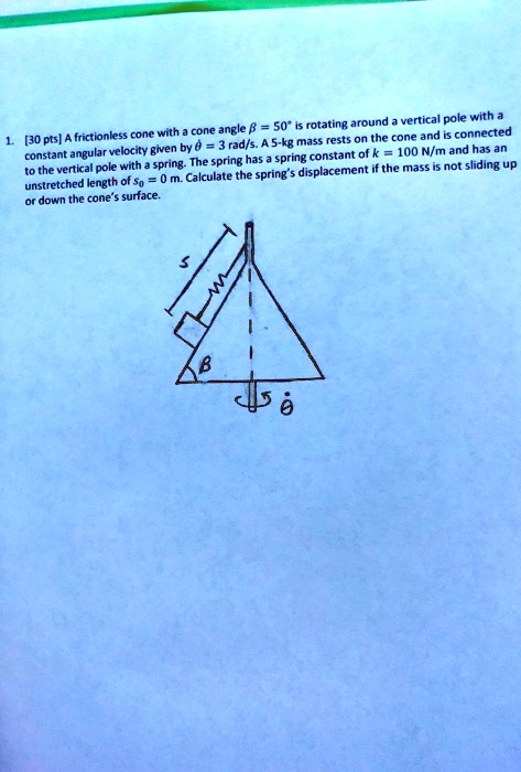 VIDEO solution: A frictionless cone with a cone angle of 50Â° is ...