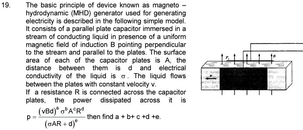 19. The basic principle of device known as magneto hydrodynamic (MHD) generator used for ...