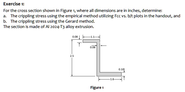 SOLVED: Modulus of Elasticity: 10600 ksi Exercise 1: For the cross ...