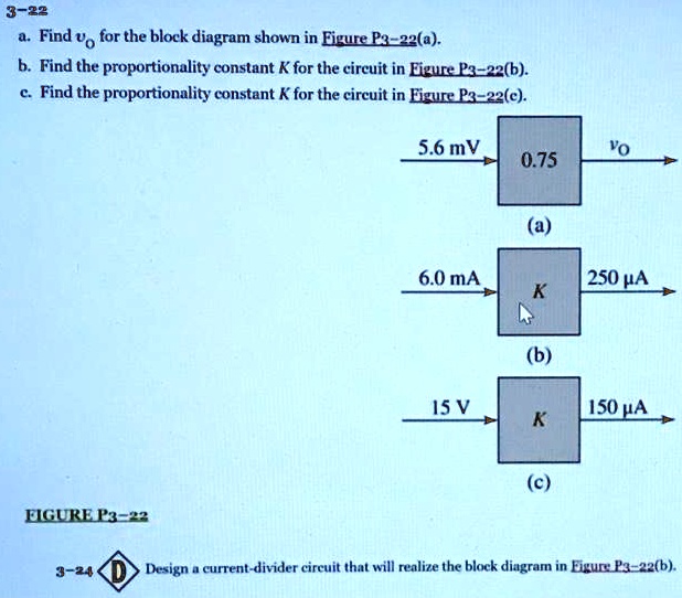 SOLVED: 3-22 a. Find vo for the block diagram shown in Figure P3-22a. b. Find the ...