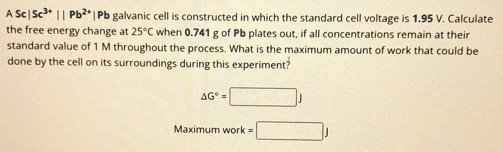 SOLVED: Maximum work = -nFE where n is the number of moles of electrons ...
