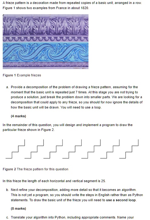 A Frieze Pattern Is A Decoration Made From Repeated Copies Of A Basic