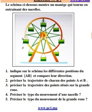 SOLVED: Le schéma ci-dessous montre un manège qui tourne en entrainant ...