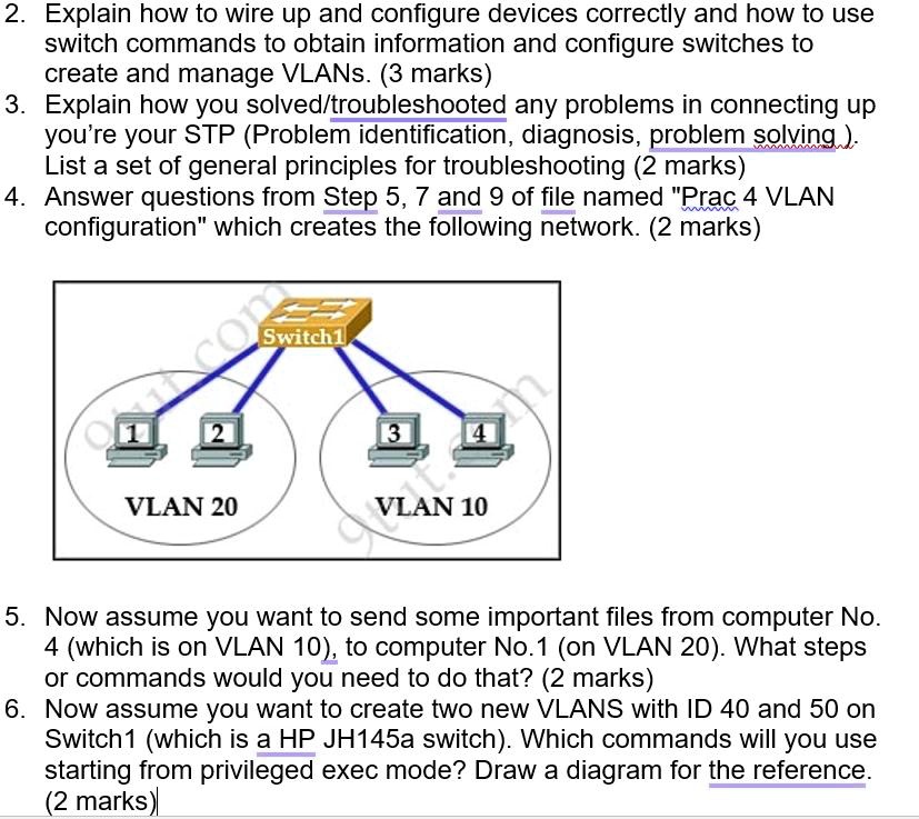 Solved Explain How To Wire Up And Configure Devices Correctly And How To Use Switch Commands To 3287