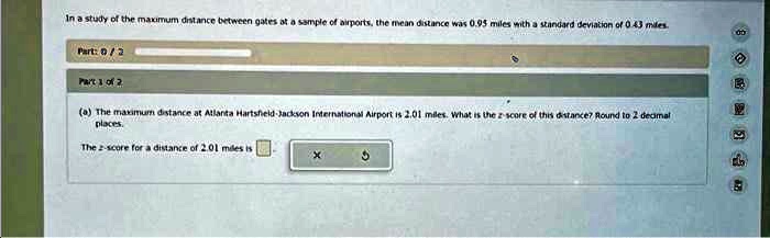 SOLVED: In a study of the maximum distance between gates at a sample of ...