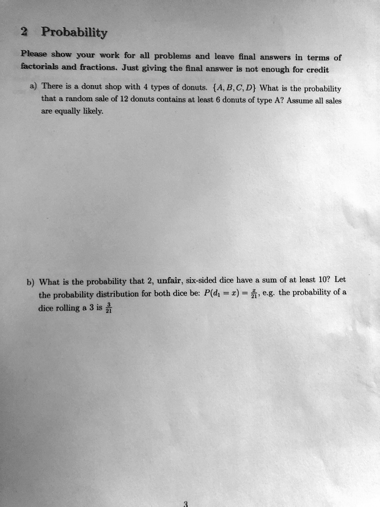SOLVED: 'a) There is a donut with 4 types of donuts. A,B,C,D What is ...