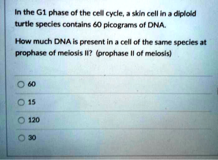 SOLVED: In the G1 phase of the cell cycle, a skin cell in a diploid ...