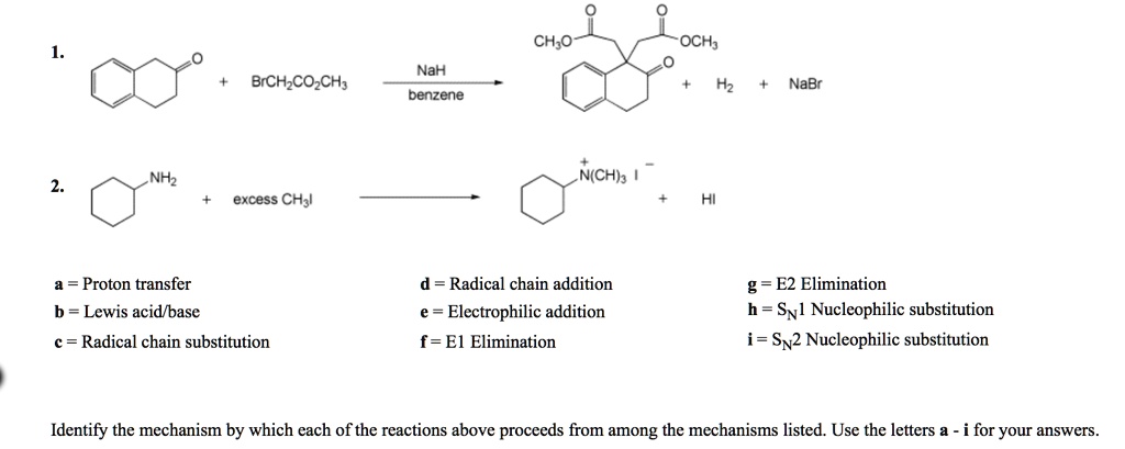 SOLVED: CH,O Nah BrCHCOzCH; NaBr benzene NHz excess CHj Proton transfcr ...
