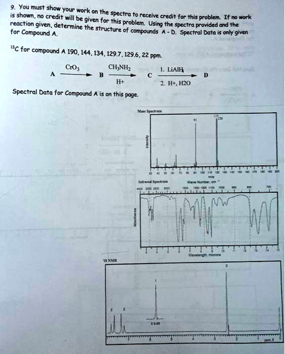 you must show your work on shown 7o credit will be the spectra to ...