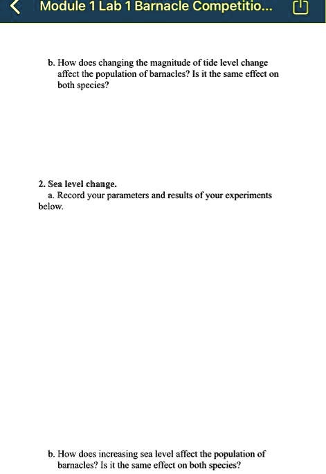 Module 1 Lab 1 Barnacle Competitio... b. How does changing the ...