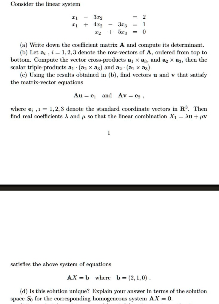 consider the linear system l i1 312 4r2 t2 write down the coefficient ...