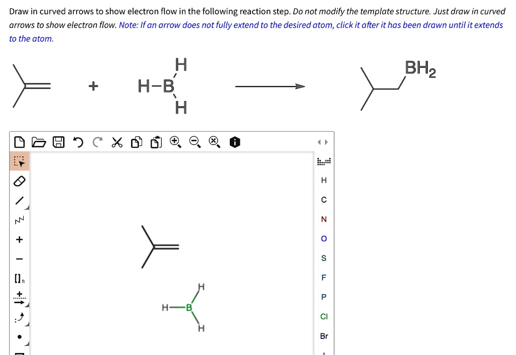 SOLVED: Draw curved arrows to show electron flow in the following reaction step. Do not modify ...