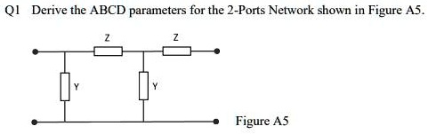 SOLVED: Derive the ABCD parameters for the 2-Port Network shown in Figure AS. Figure AS