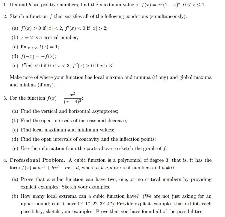 1. If a and b are positive numbers, find the maximum … - SolvedLib